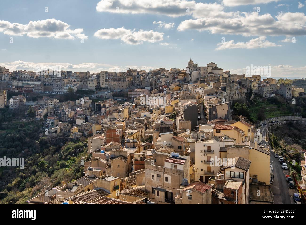 Aerial villagescape, Centuripe, Enna, Sicily, Italy Stock Photo - Alamy