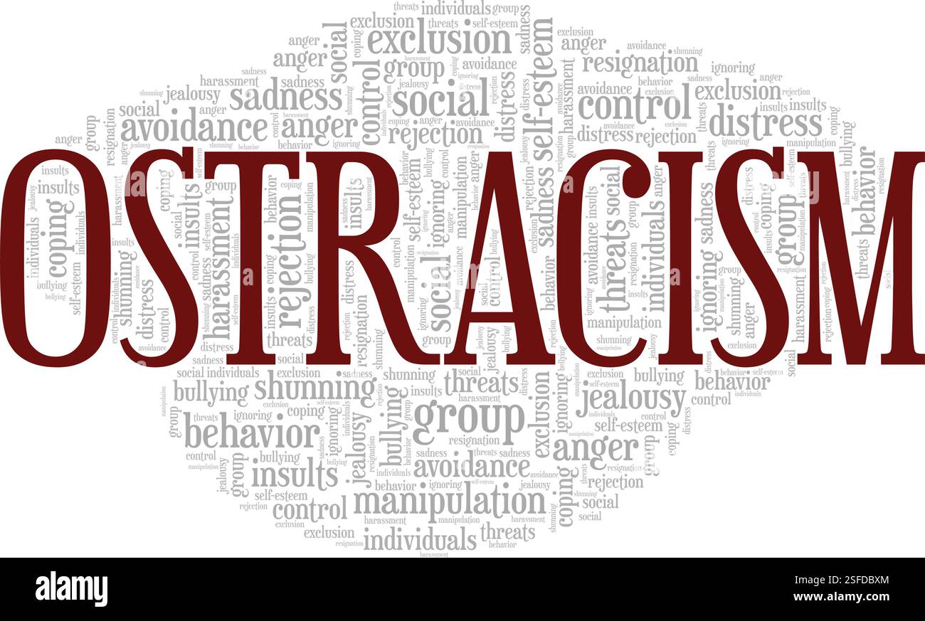 Ostracism word cloud conceptual design isolated on white background ...