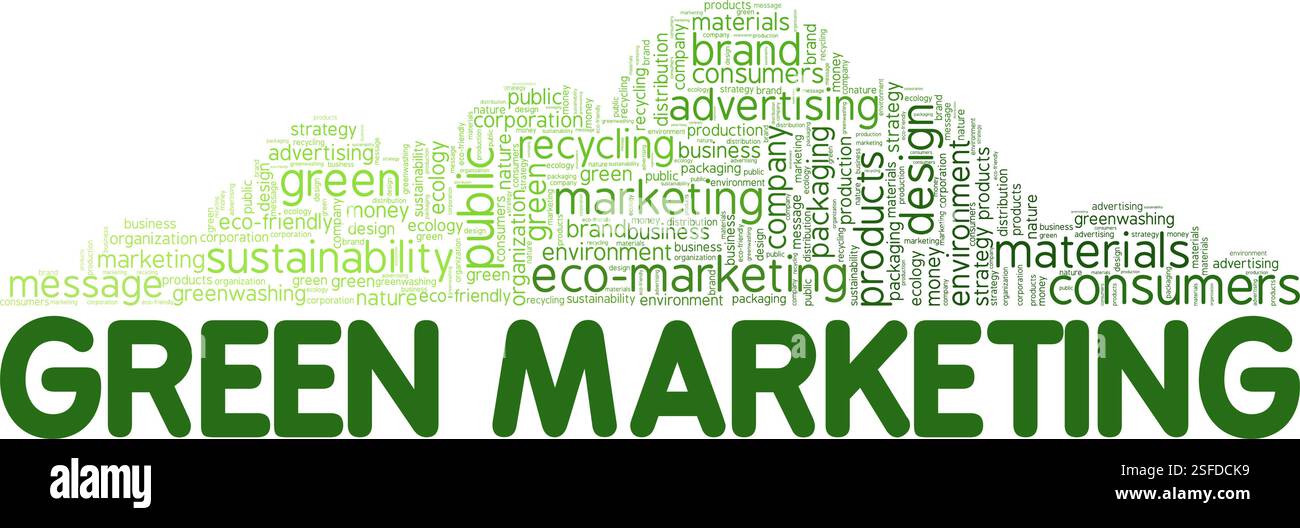 Green Marketing word cloud conceptual design isolated on white ...