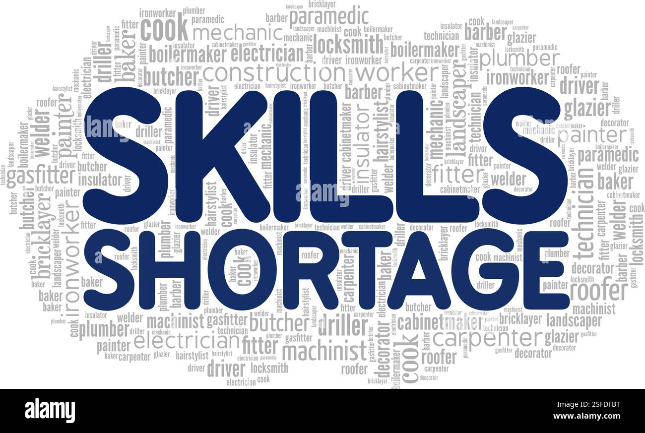 Skills Shortage word cloud conceptual design isolated on white ...