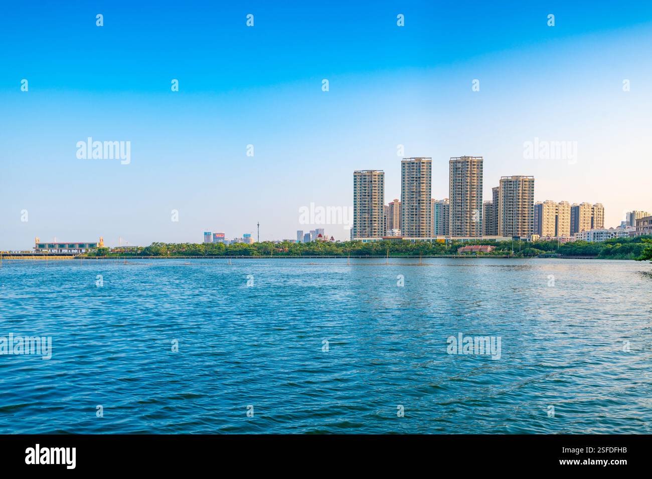 The city scenery of Zhanjiang Bay, Guangdong Province, China Stock ...
