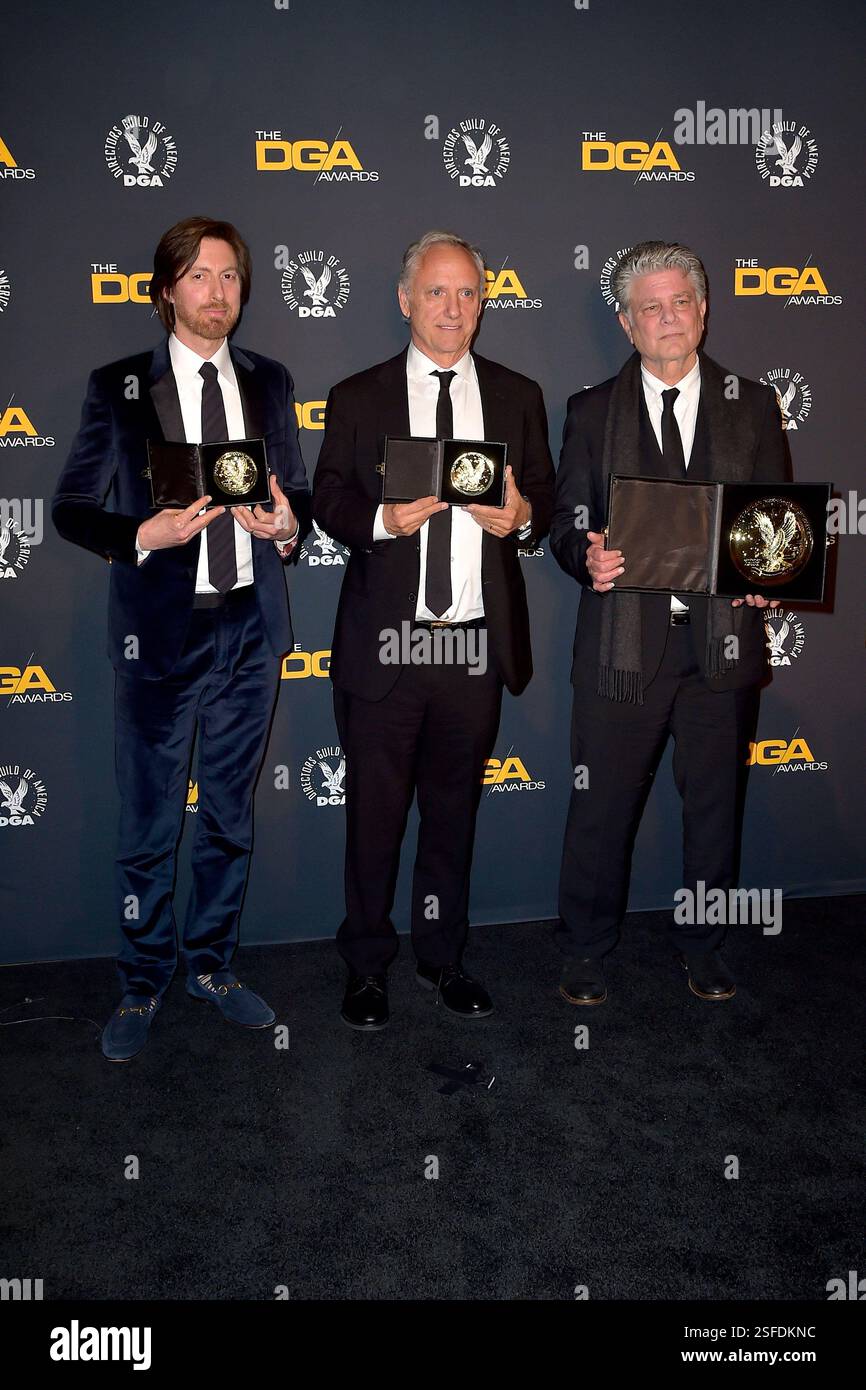 Joe Guest, Clayton Townsend und Steven Zaillian beim Photocall mit den ...