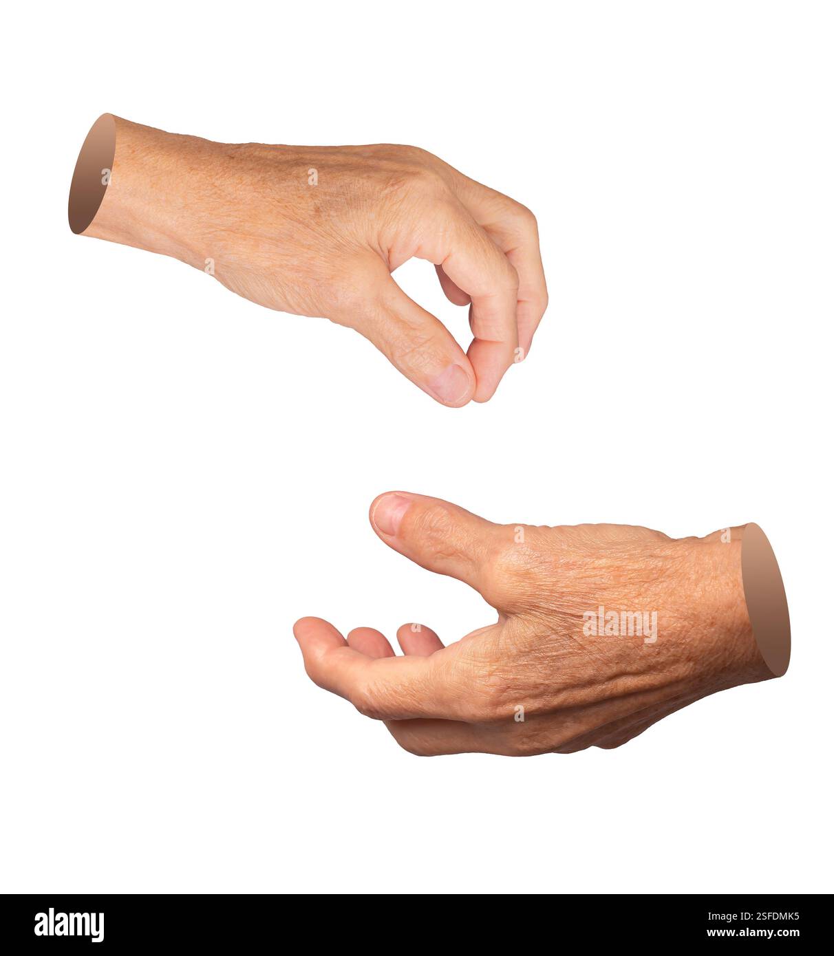 Outstretched begging hand Cut Out Stock Images & Pictures - Alamy