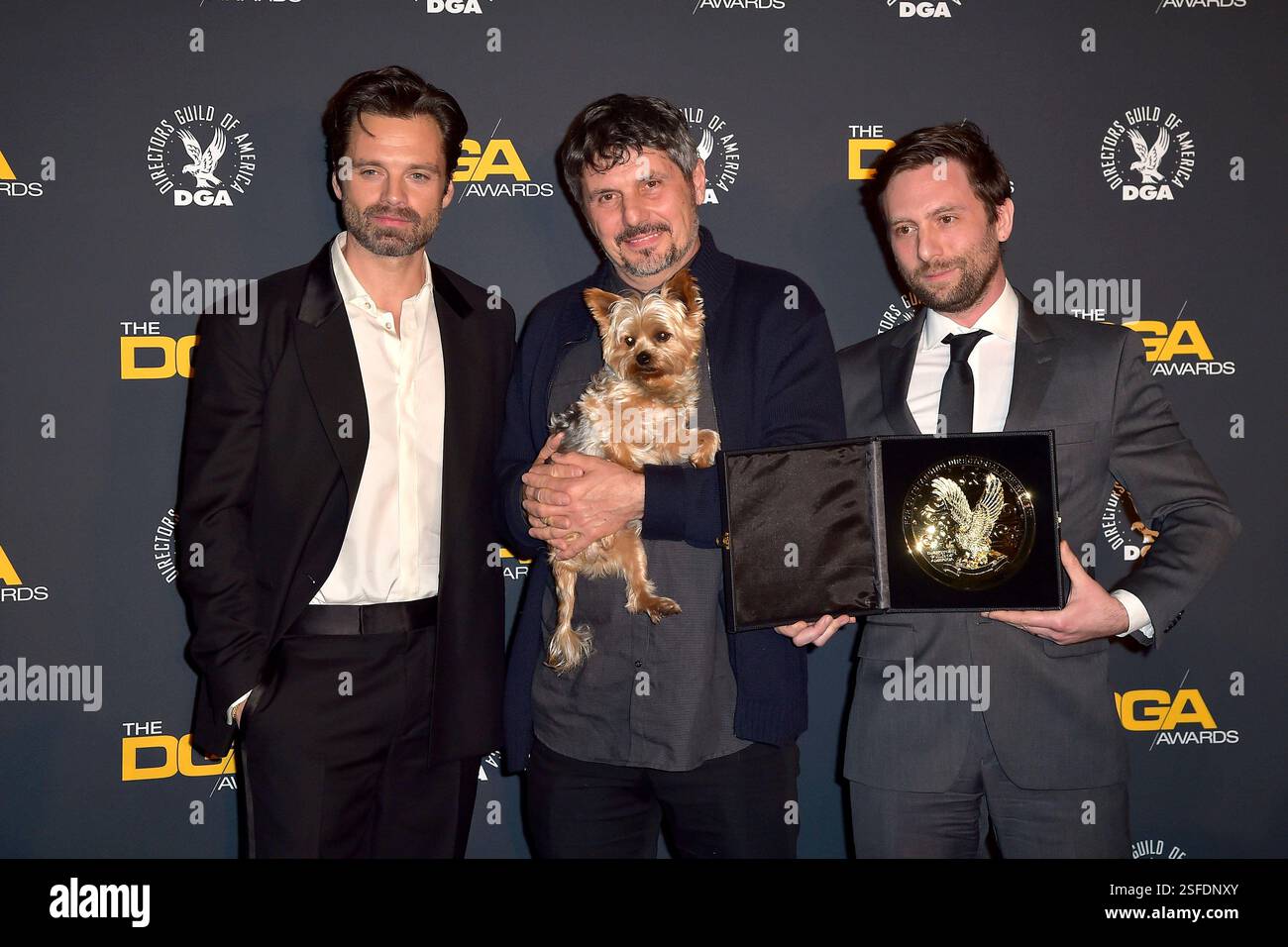 Sebastian Stan, Slava Leontyev und Brendan Bellomo beim Photocall mit ...
