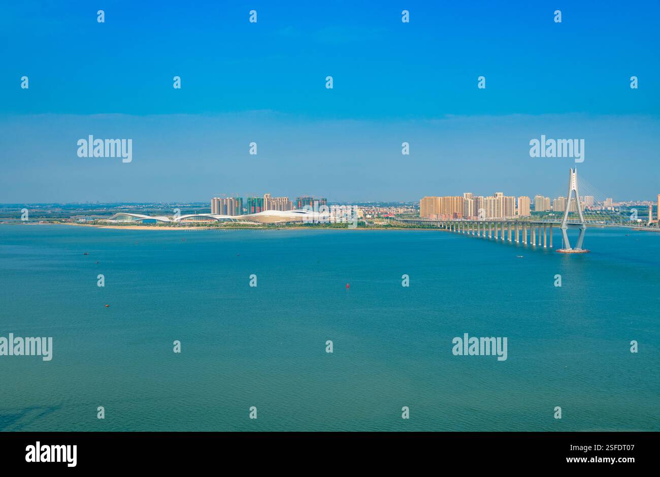 The city scenery of Zhanjiang Bay, Guangdong Province, China Stock ...