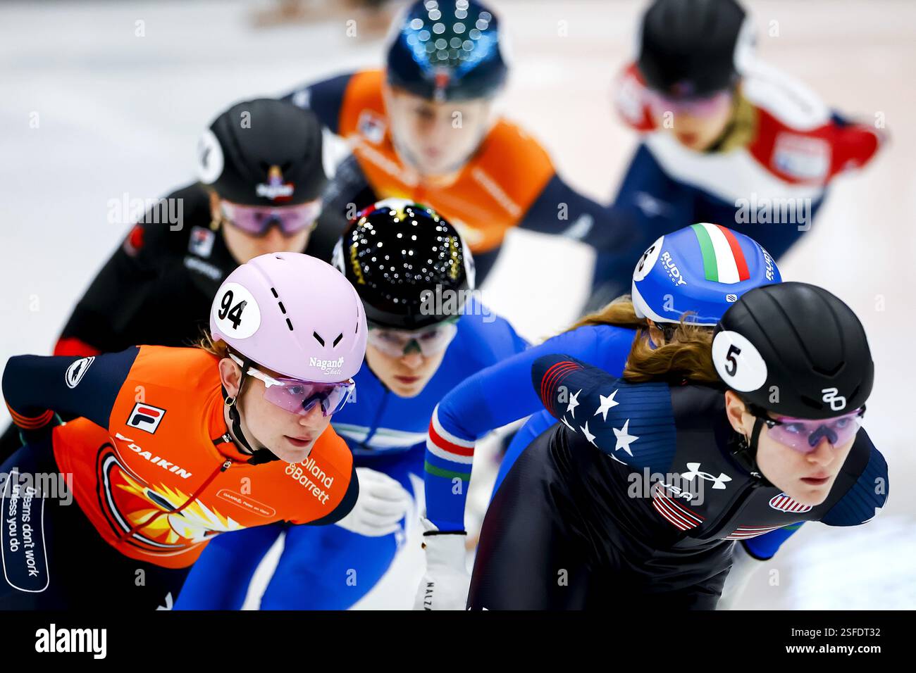 TILBURG - Zoe Deltrap (NED) and Corinne Stoddard (USA) in action during ...