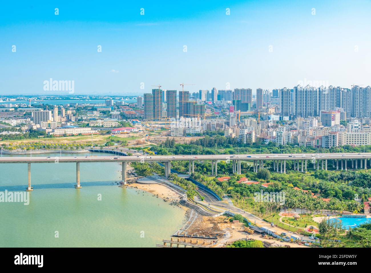 The city scenery of Zhanjiang Bay, Guangdong Province, China Stock ...