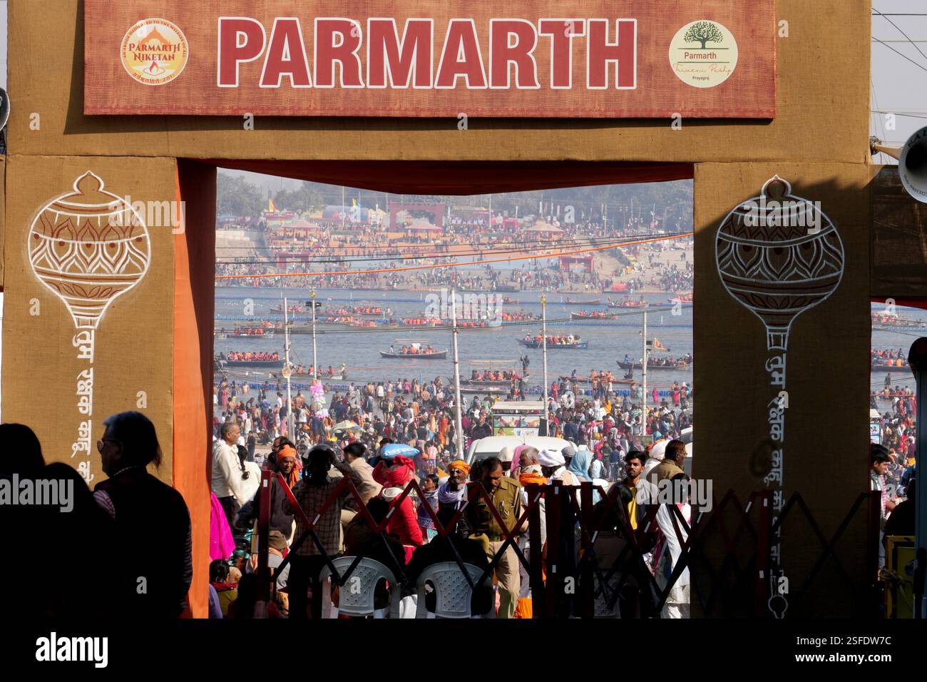 Hindu devotees gather on the banks to take ritualistic holy dips at the ...