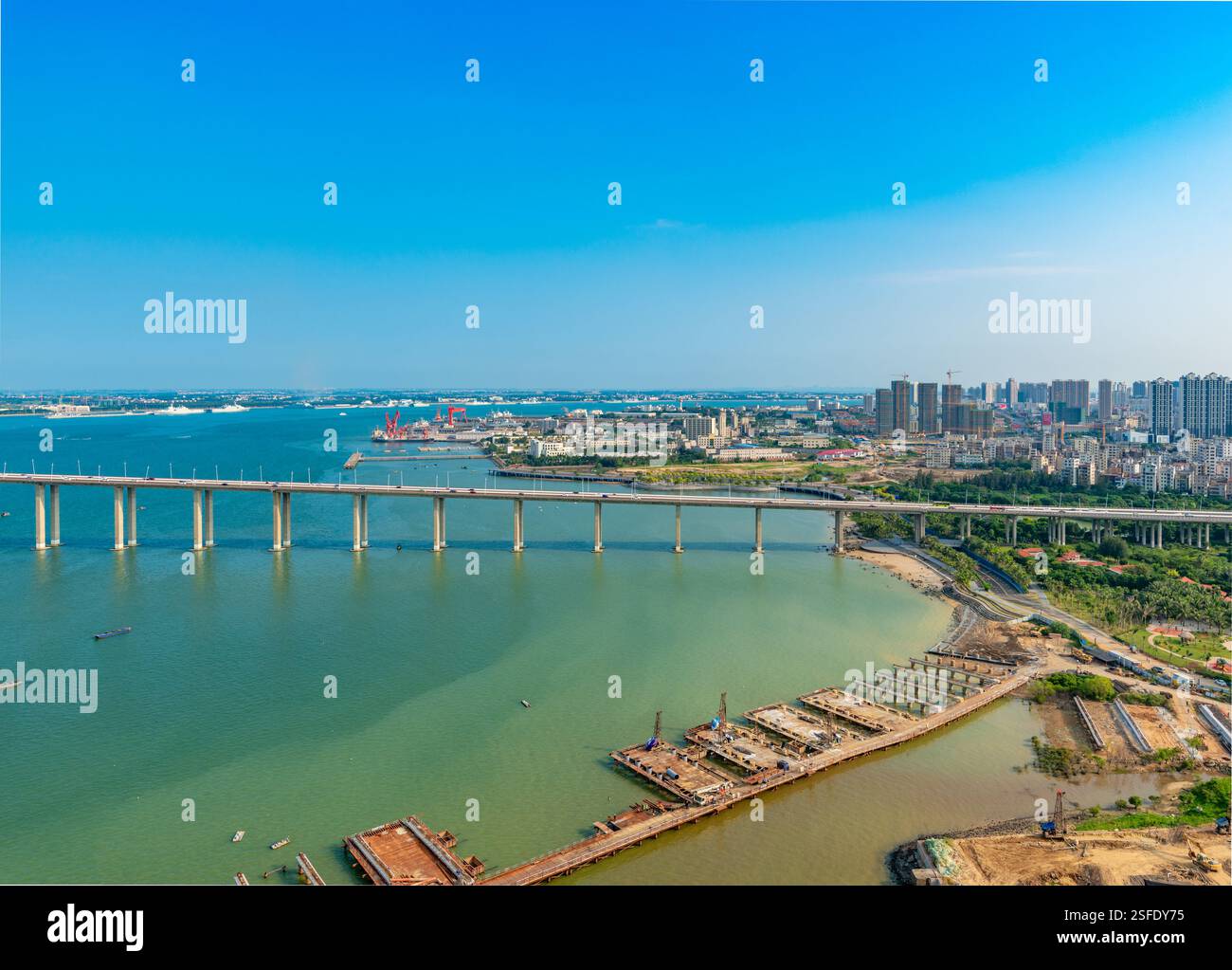 The city scenery of Zhanjiang Bay, Guangdong Province, China Stock ...