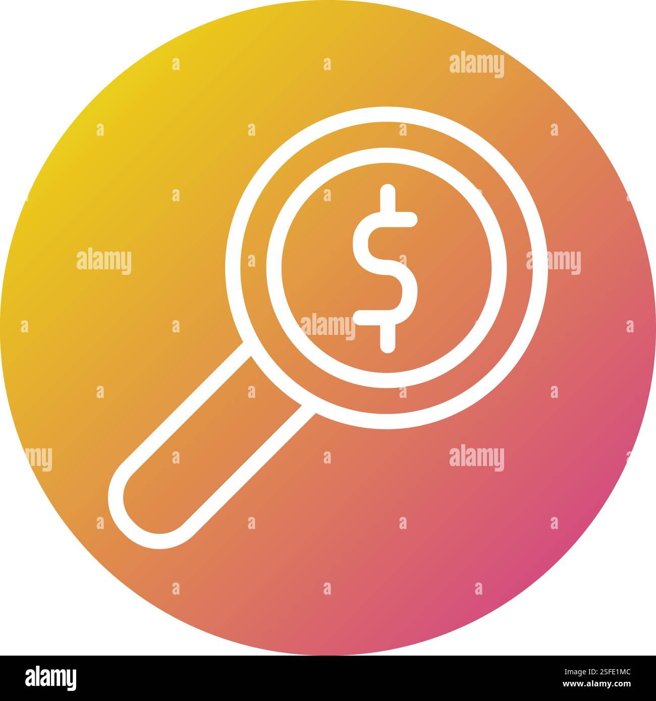 Magnifier glass money icon Stock Vector Images - Alamy