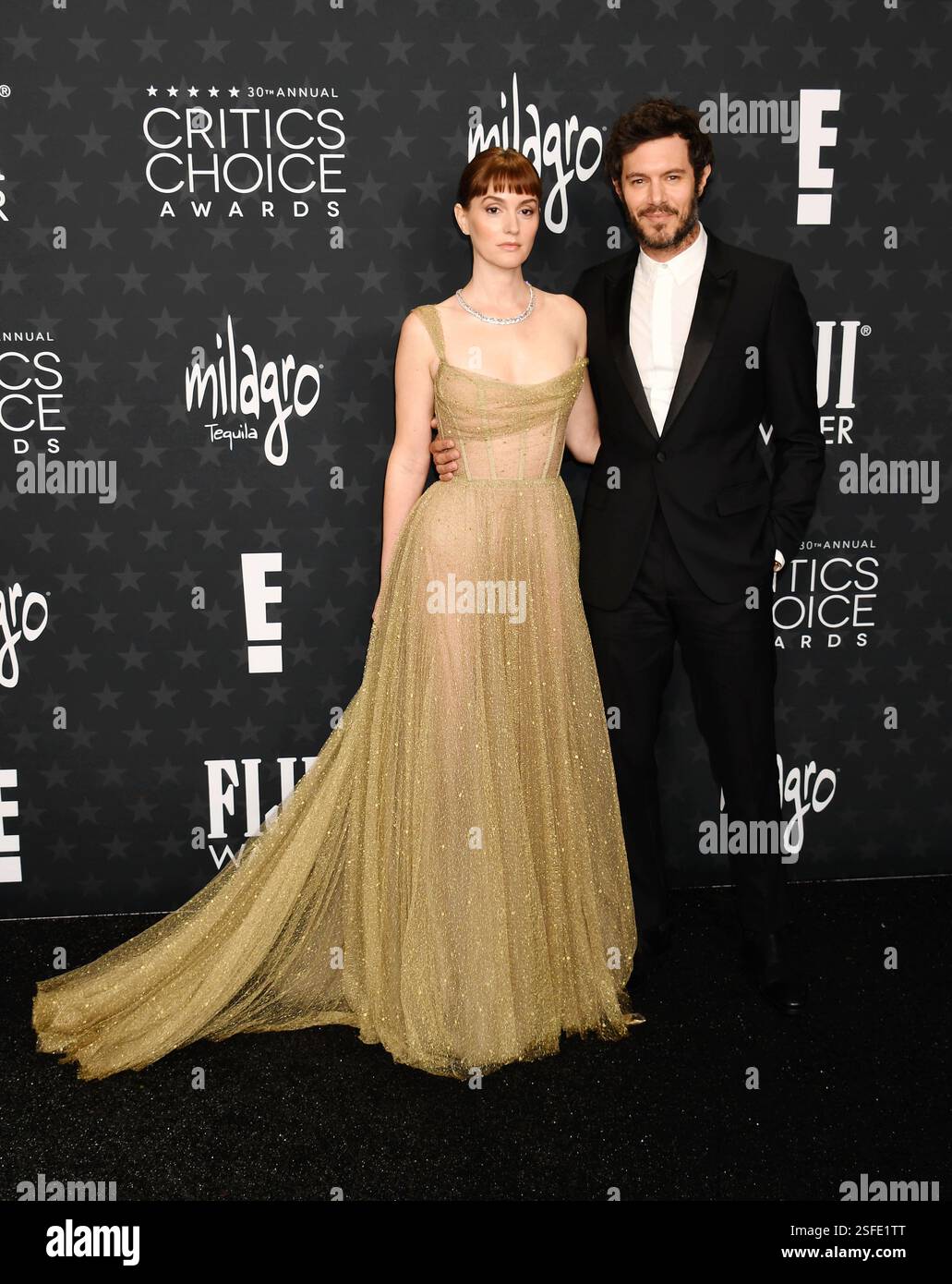 SANTA MONICA, CALIFORNIA - FEBRUARY 07: (L-R) Leighton Meester and Adam ...