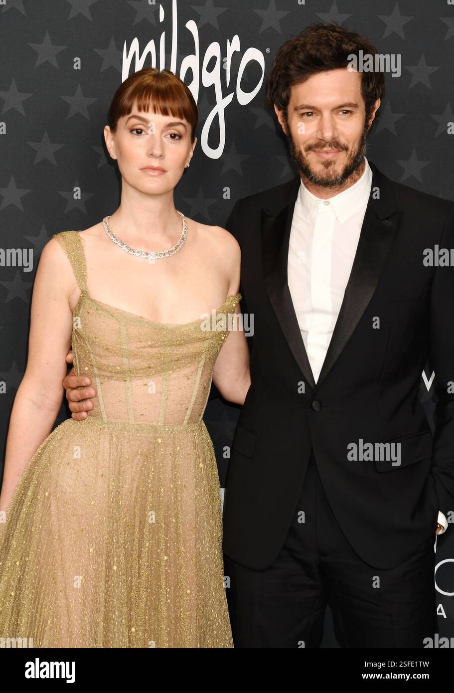 SANTA MONICA, CALIFORNIA - FEBRUARY 07: (L-R) Leighton Meester and Adam ...