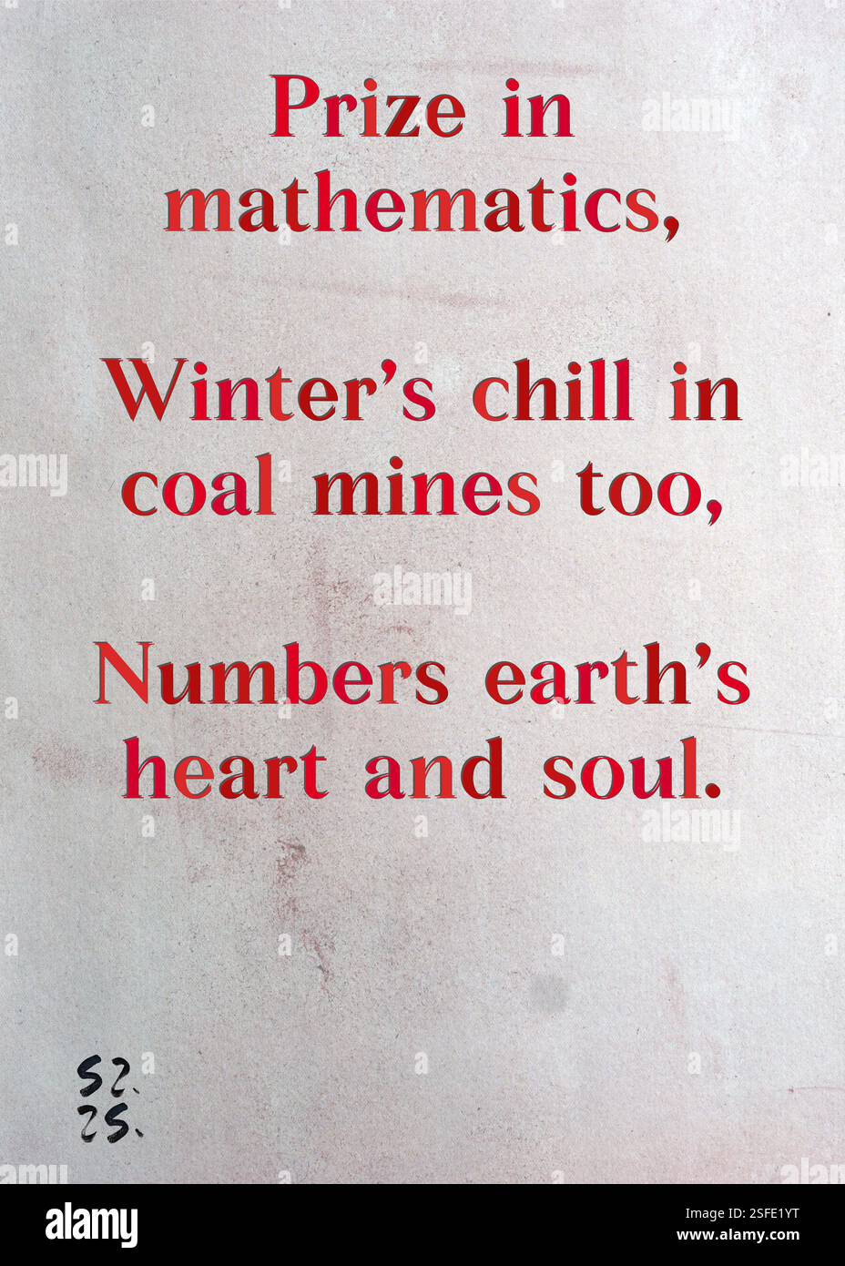 Prize in mathematics, Winter's chill in coal mines too, Numbers earth's ...