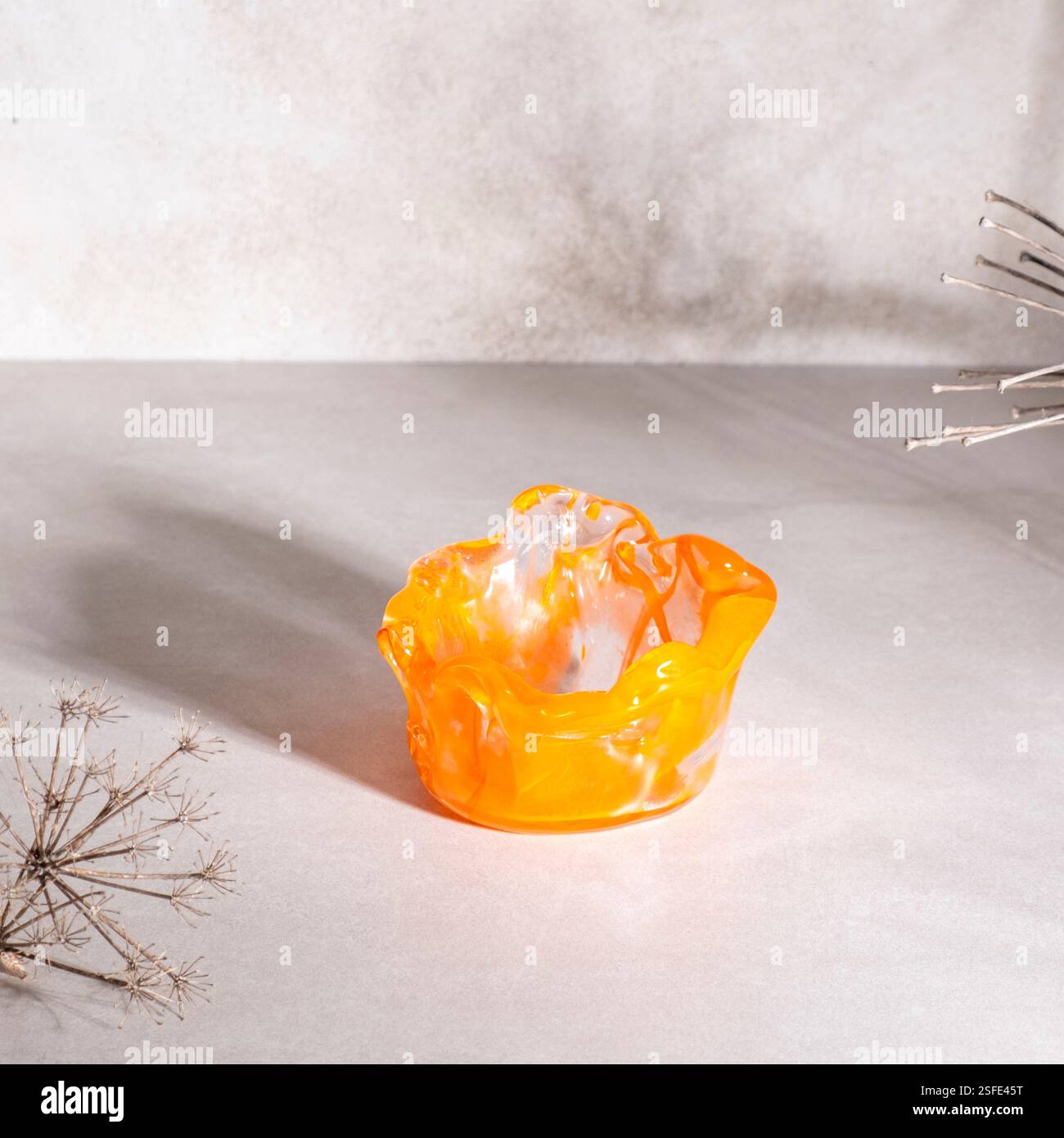 abstract hand made glass object for luxury home decoration trend Stock ...