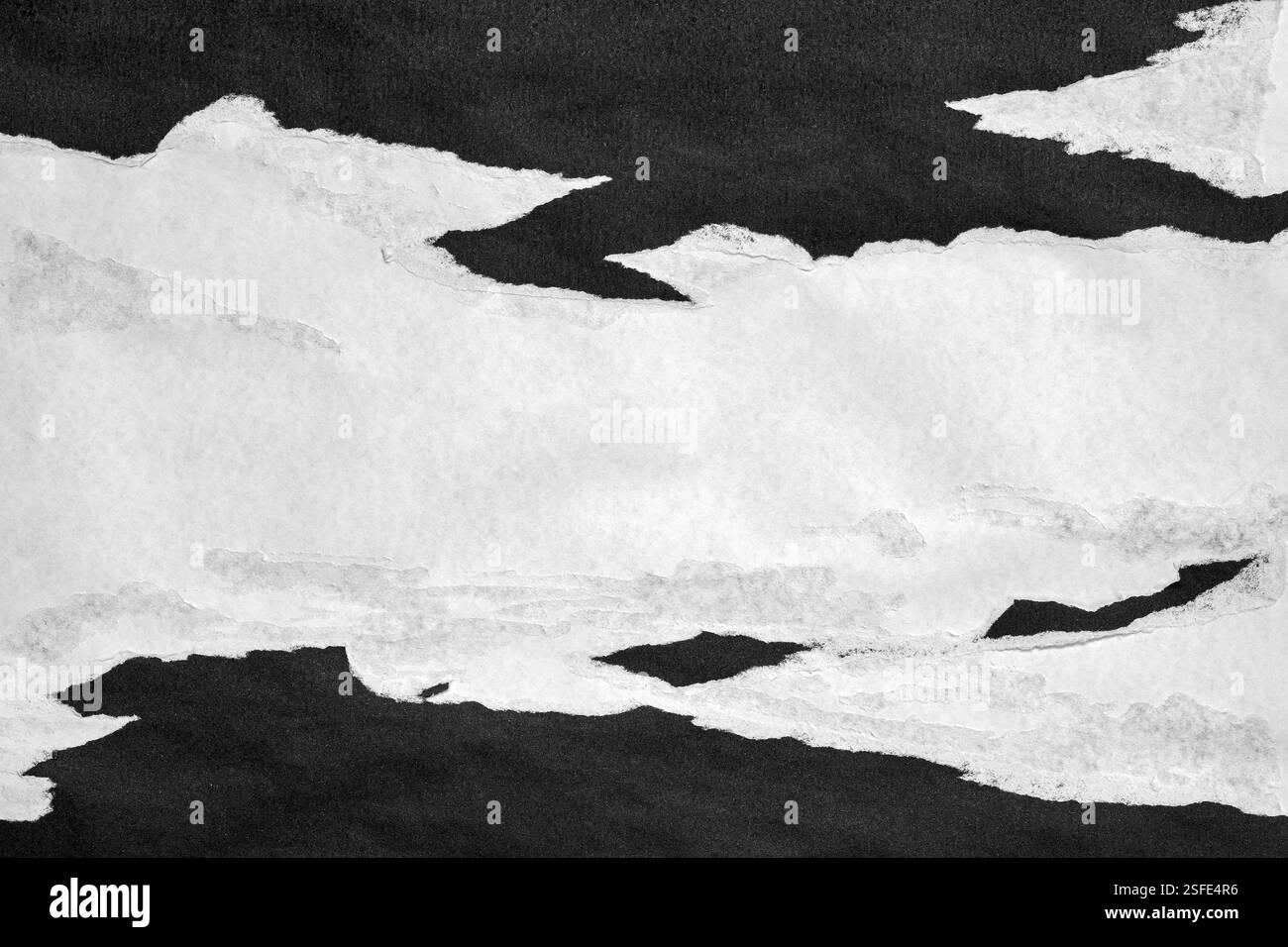 Black and White Torn Paper Collage Style, Ripped Paper Effect, Texture ...