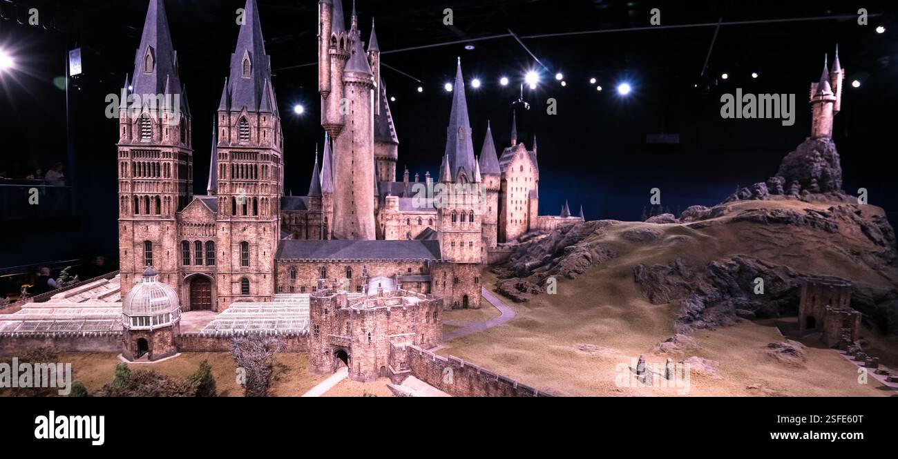 A large panorama of the 1:24 scale model of Hogwarts Castle, the School ...