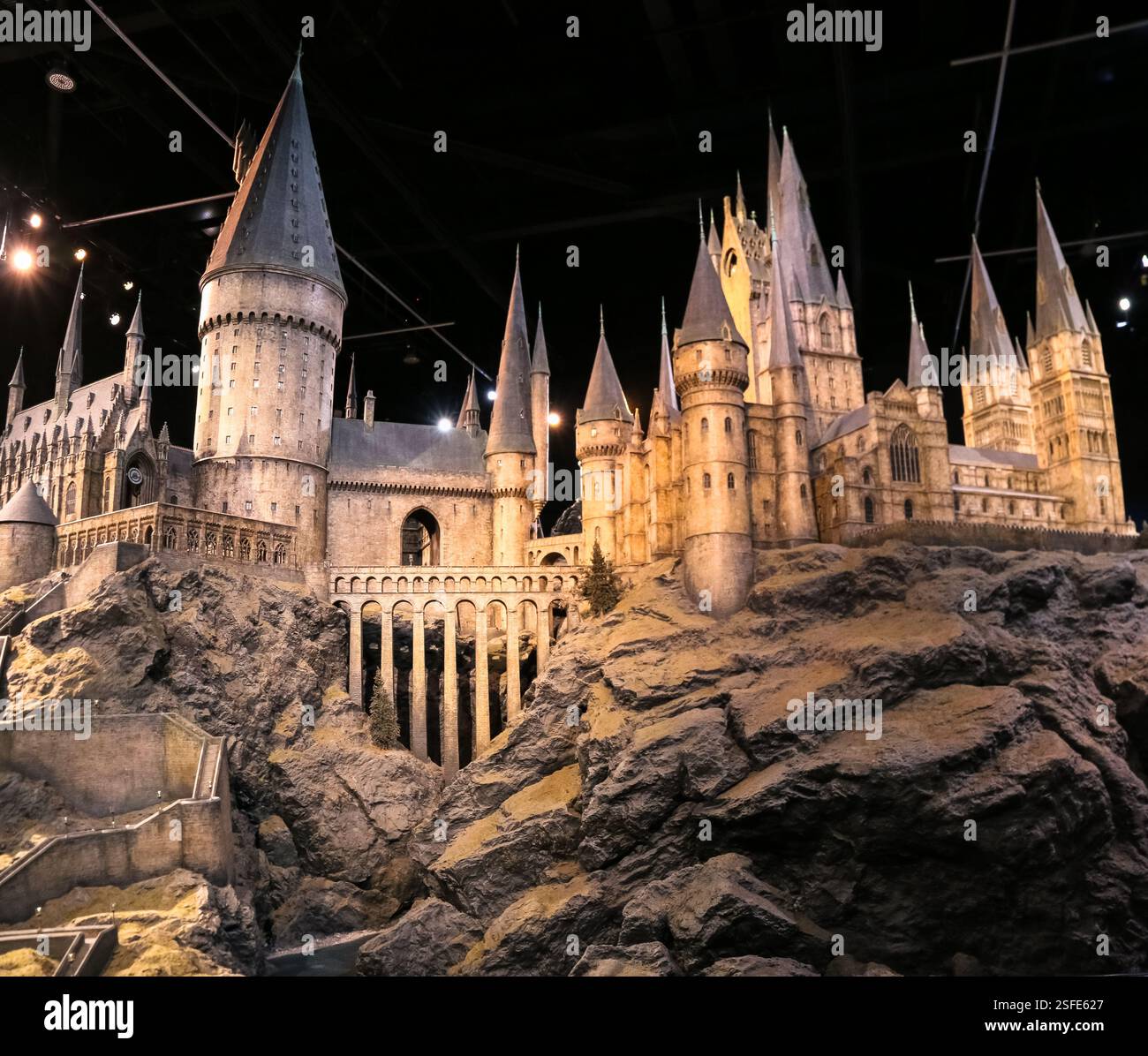 A magnificent view of the 1:24 scale model of Hogwarts Castle, the ...
