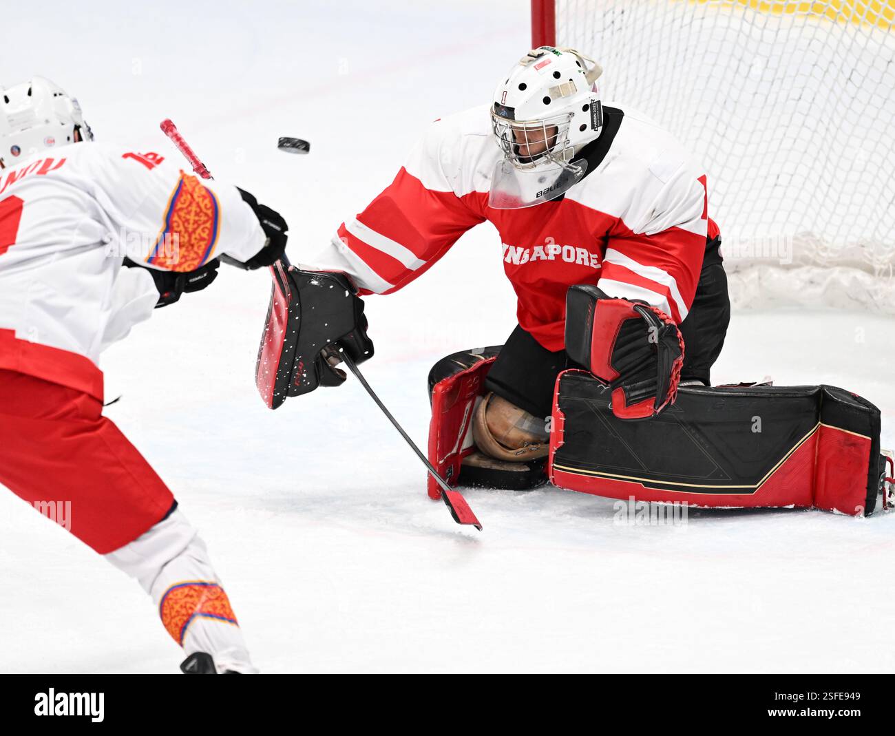 Harbin, China's Heilongjiang Province. 9th Feb, 2025. Goalkeeper of ...