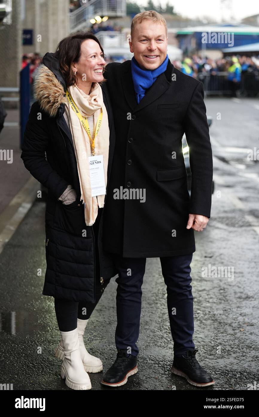 Sir Chris Hoy (left) and his wife Sarra Kemp before the Guinness Men's ...