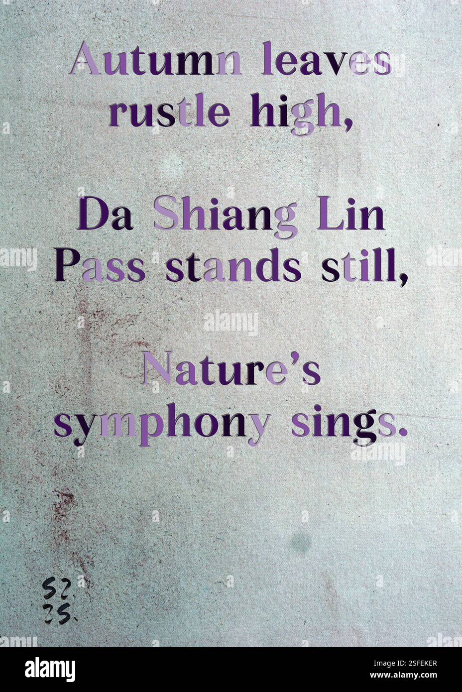 Autumn leaves rustle high, Da Shiang Lin Pass stands still, Nature's ...