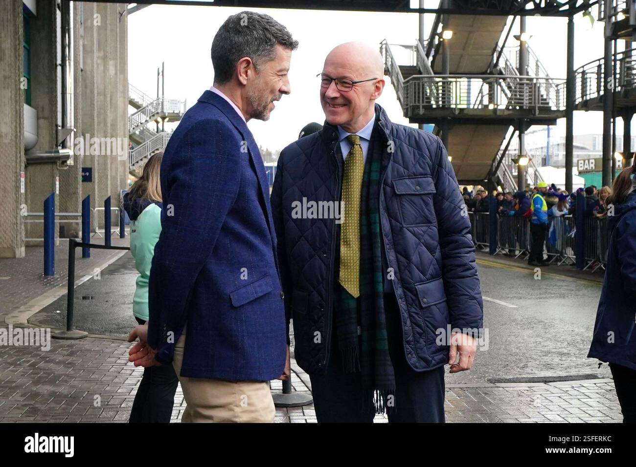 First Minister of Scotland John Swinney (right) and Scottish Rugby CEO ...