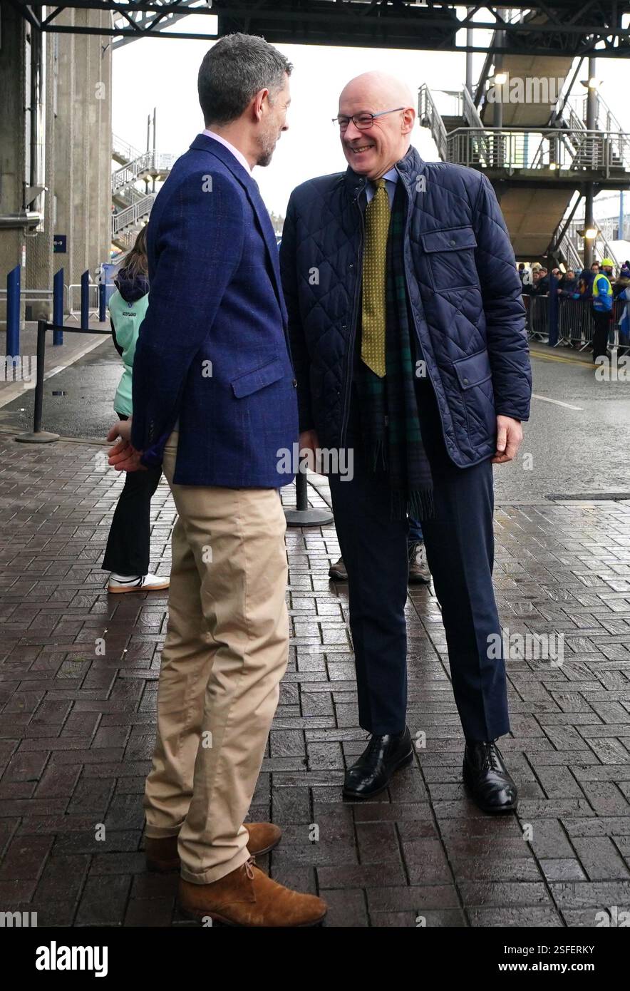 First Minister of Scotland John Swinney (right) and Scottish Rugby CEO ...
