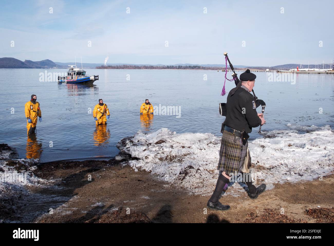 Prior to the Rescue from Sing Sing winter plunge into the Hudson River ...