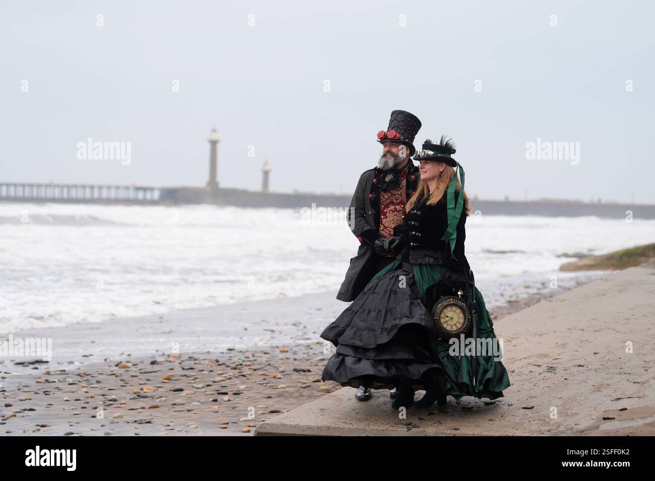 Steampunks during the Whitby Steampunk Weekend, in Whitby, Yorkshire ...