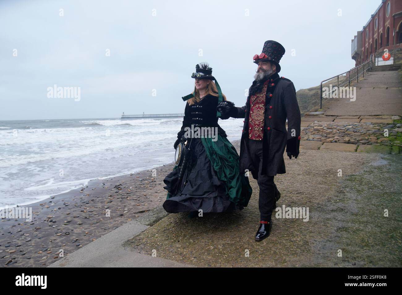 Steampunks during the Whitby Steampunk Weekend, in Whitby, Yorkshire ...