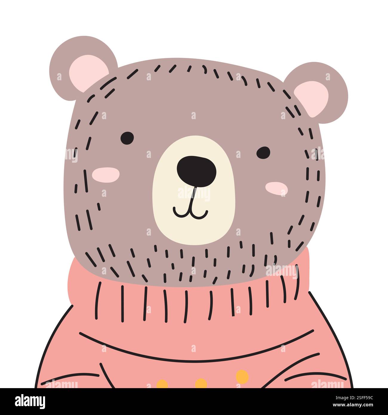 bear character portrait in flat style isolated vector Stock Vector ...