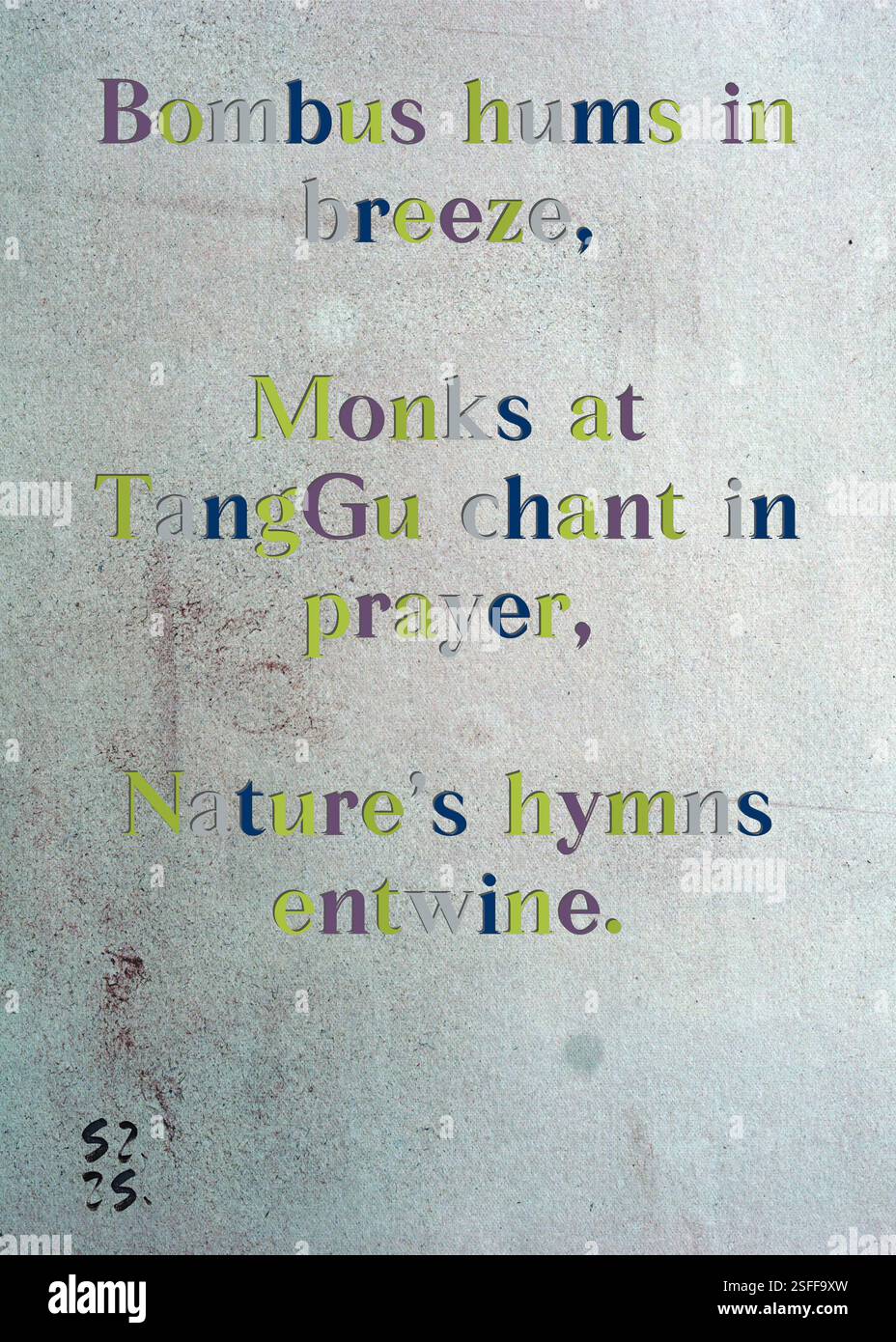 Bombus hums in breeze, Monks at TangGu chant in prayer, Nature's hymns ...