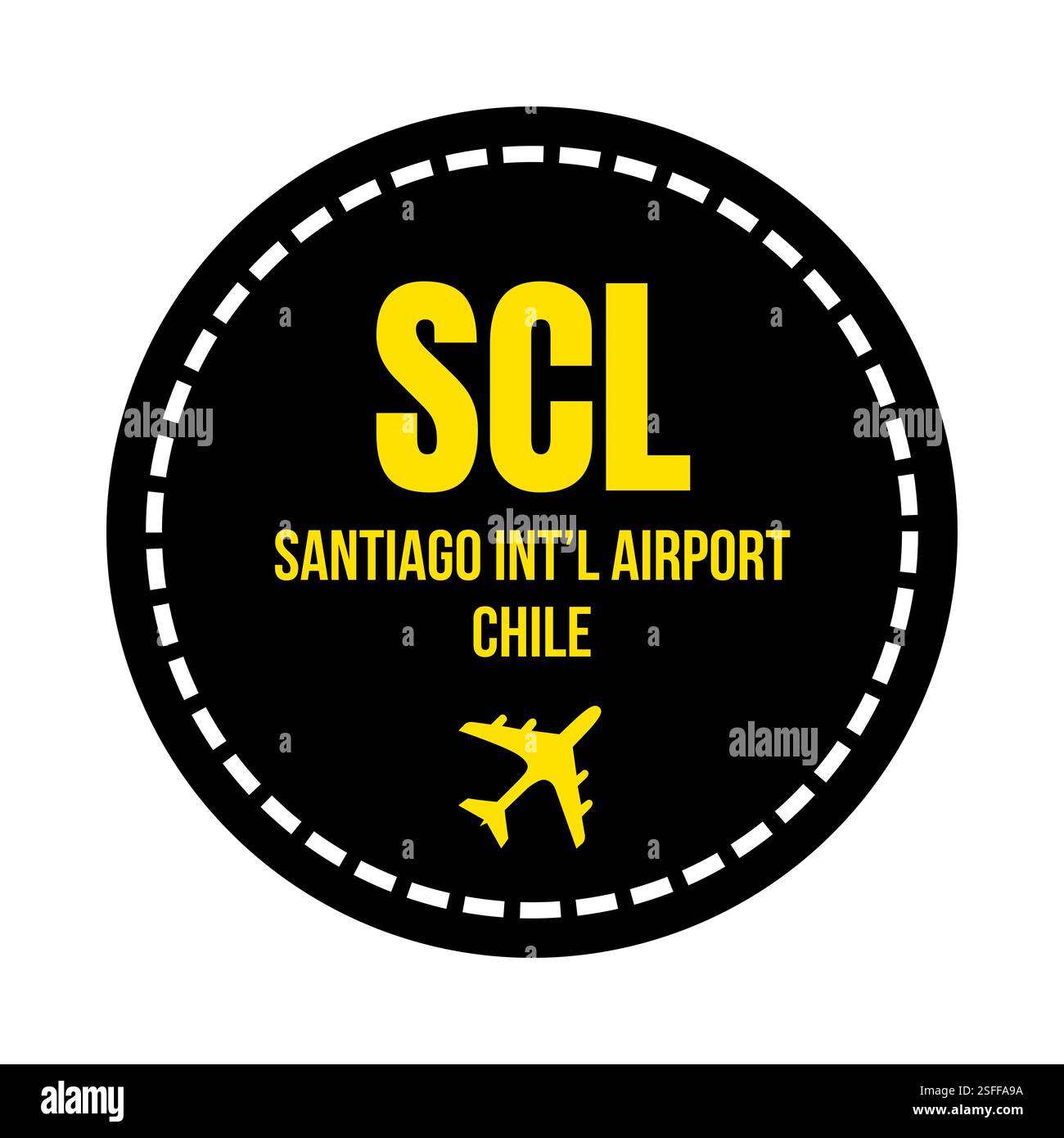 SCL Santiago international airport symbol icon Stock Photo - Alamy