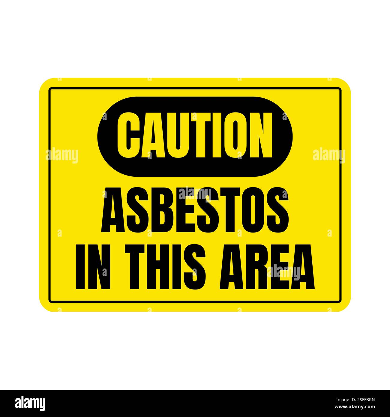 Caution asbestos in this area sign Stock Photo - Alamy