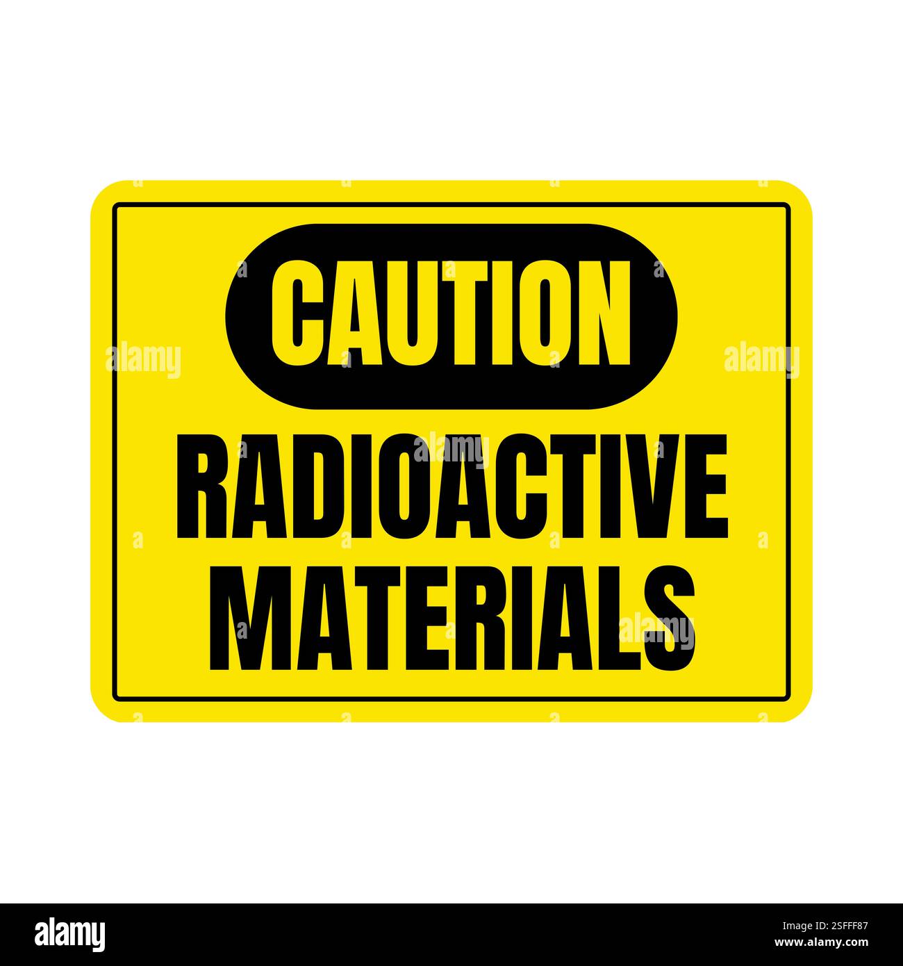 Caution radioactive materials sign Stock Photo - Alamy
