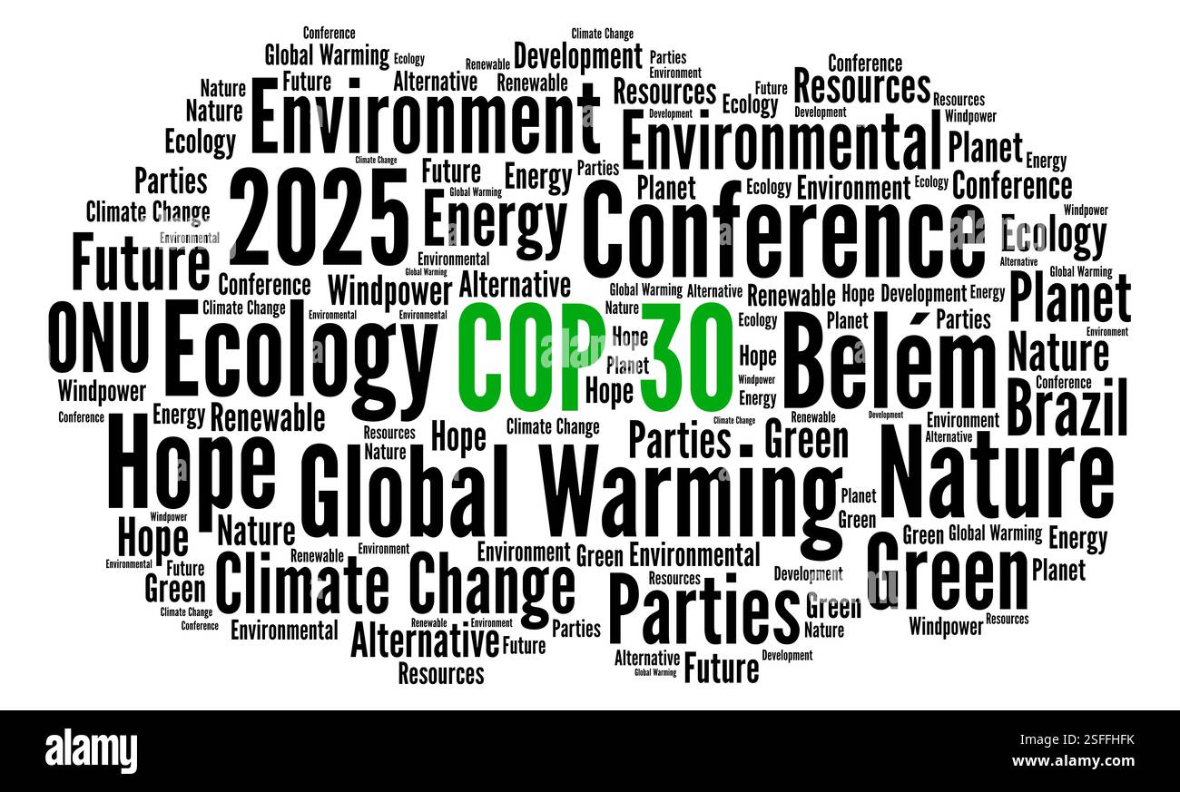 COP 30 in Belém Brazil world cloud Stock Photo - Alamy