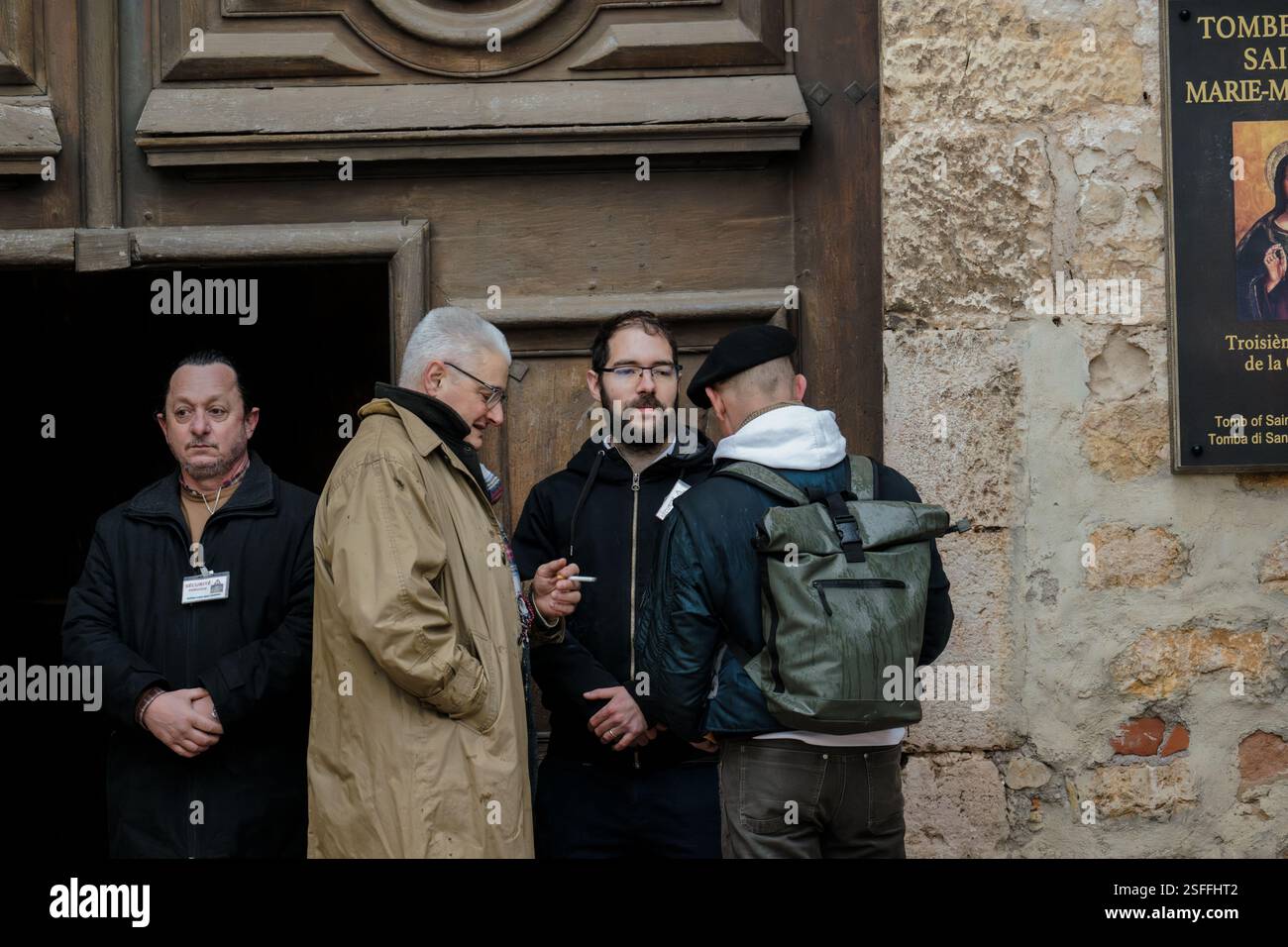 Grandfather of Emile, Philippe Vedovini during the religious ceremony ...