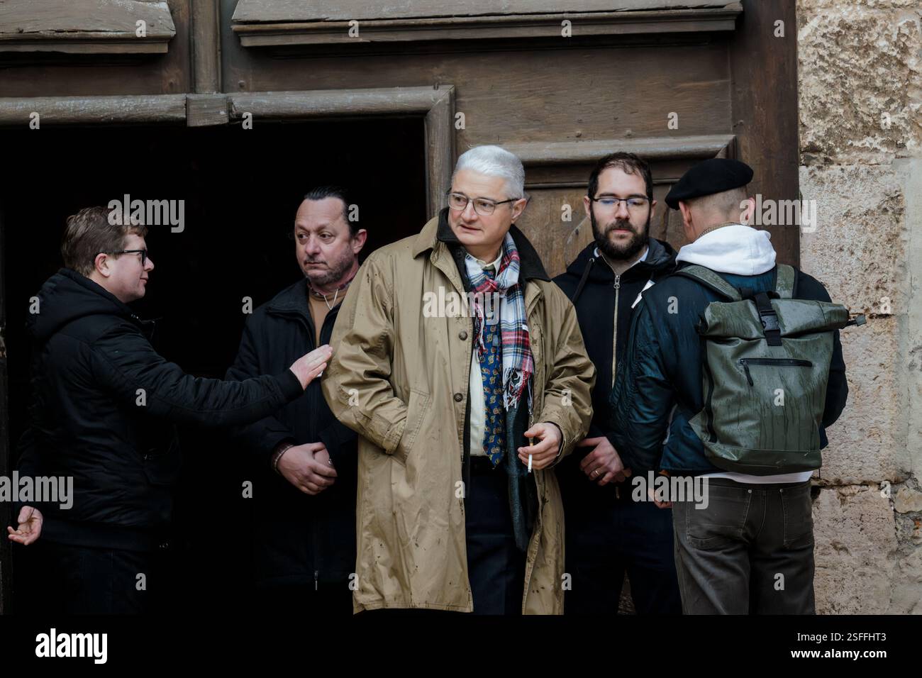 Grandfather of Emile, Philippe Vedovini during the religious ceremony ...