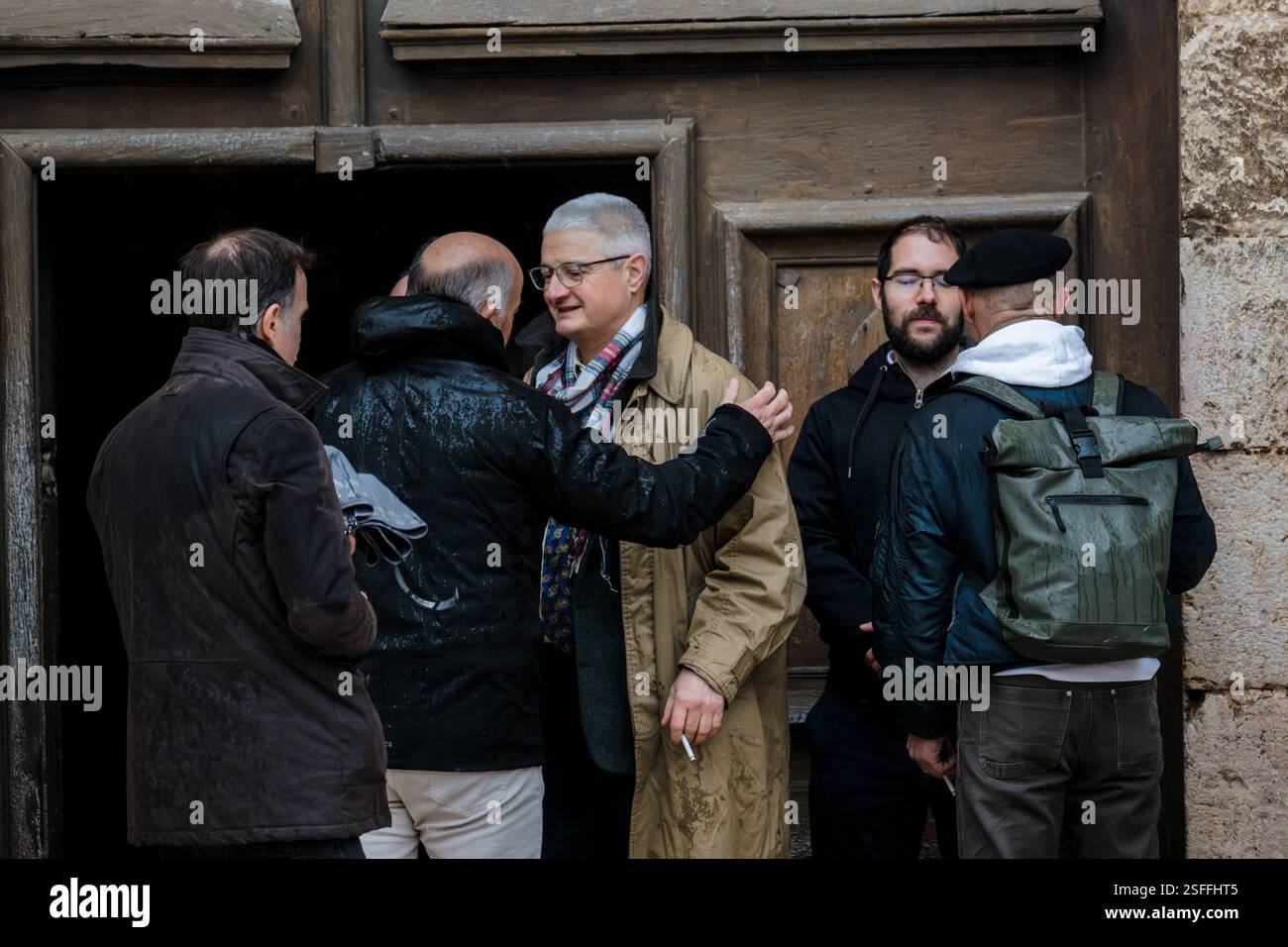 Grandfather of Emile, Philippe Vedovini during the religious ceremony ...