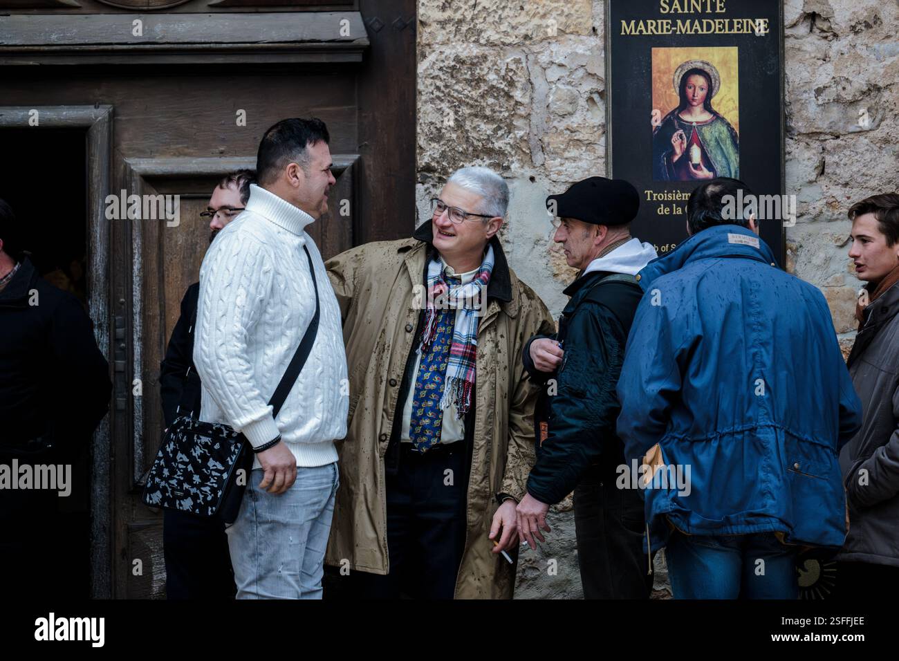 Grandfather of Emile, Philippe Vedovini during the religious ceremony ...