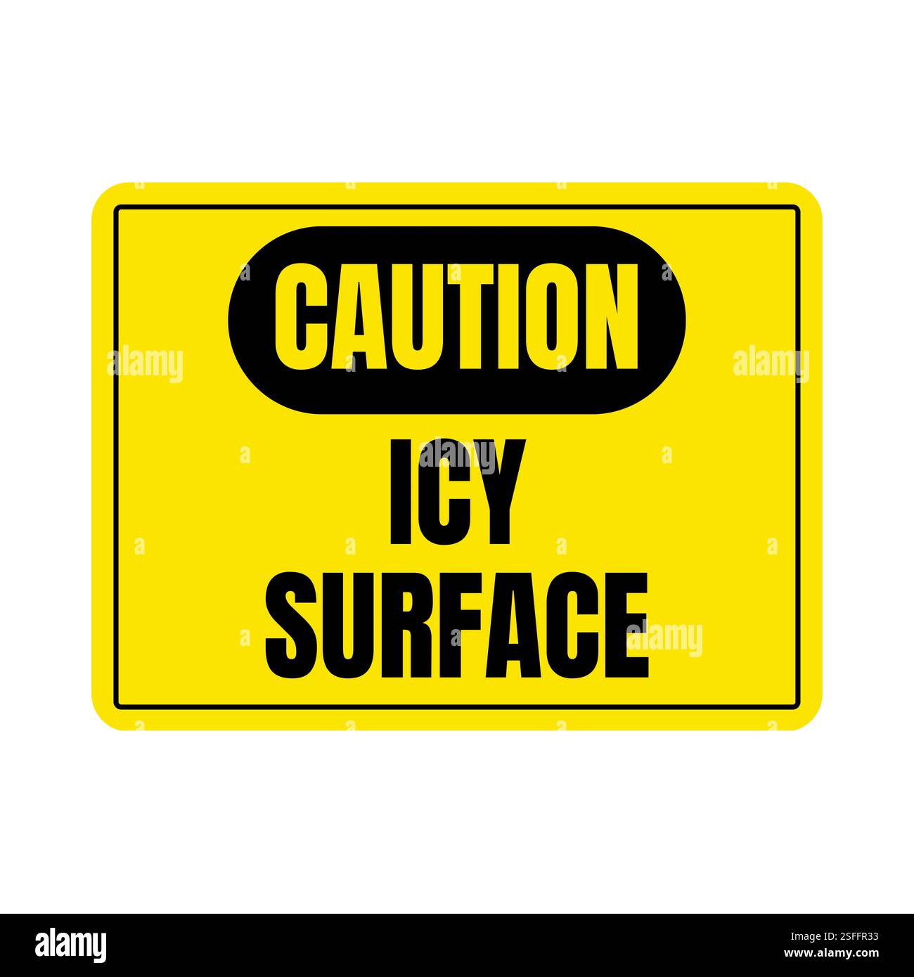 Caution icy surface sign Stock Photo - Alamy