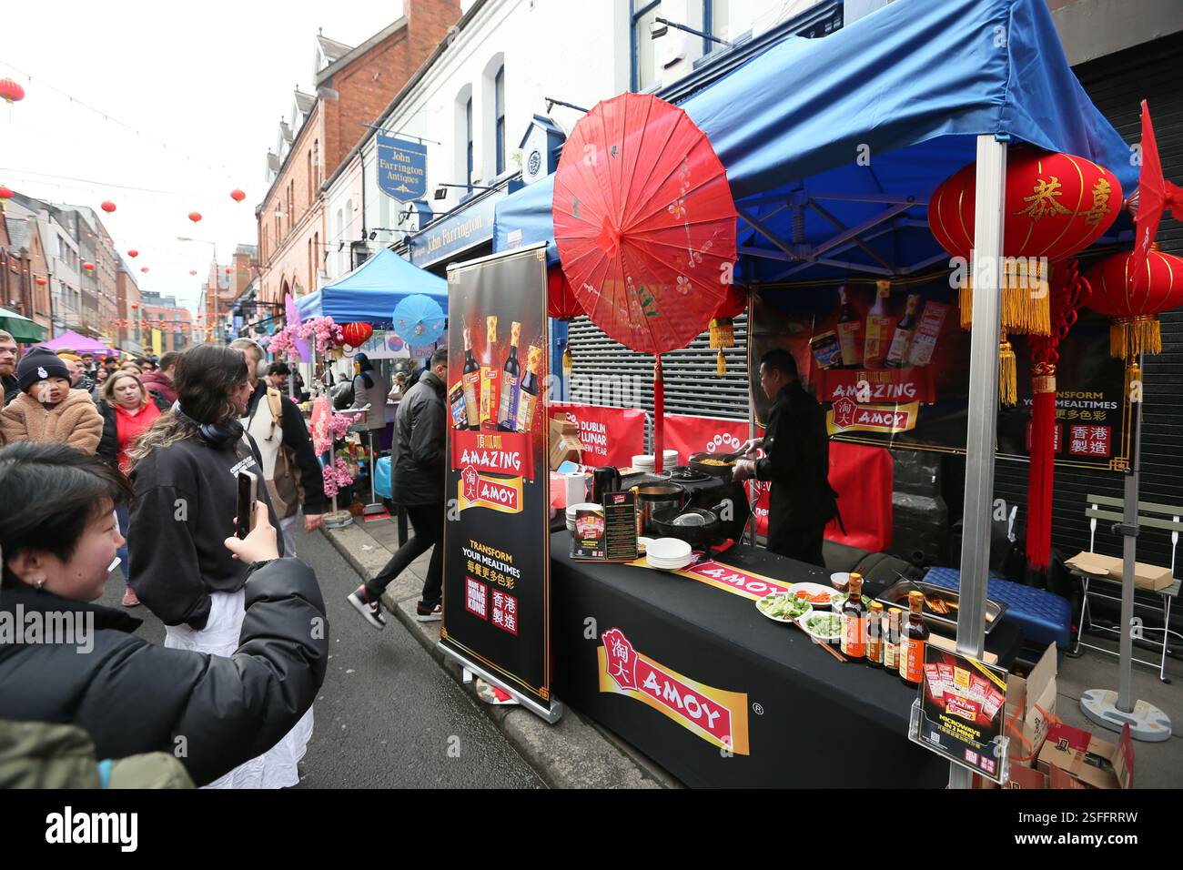 Dublin, Ireland - 09th February 2025 - a food stall featuring asiann ...
