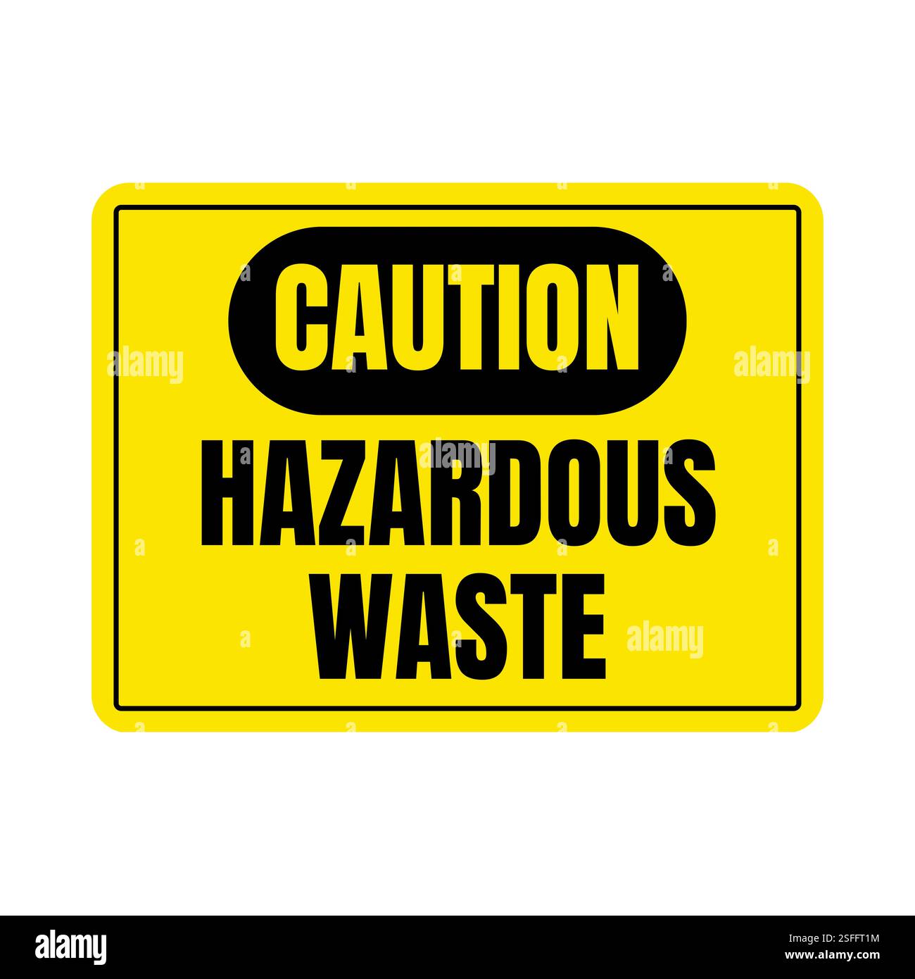 Caution hazardous waste sign Stock Photo - Alamy
