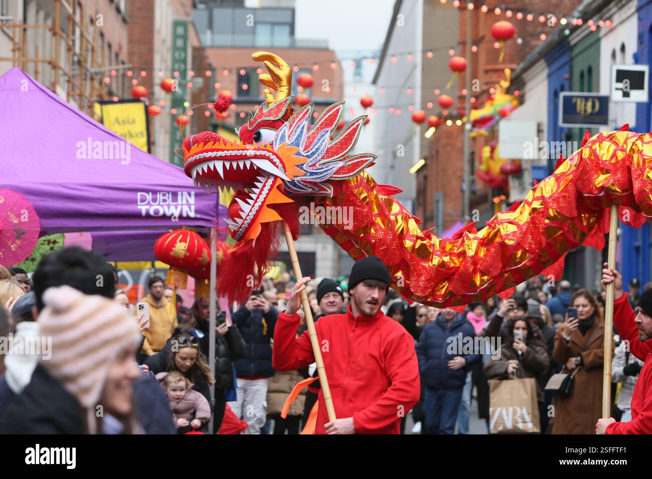 Dublin, Ireland - 09th February 2025 - a traditional Chinese dragon ...