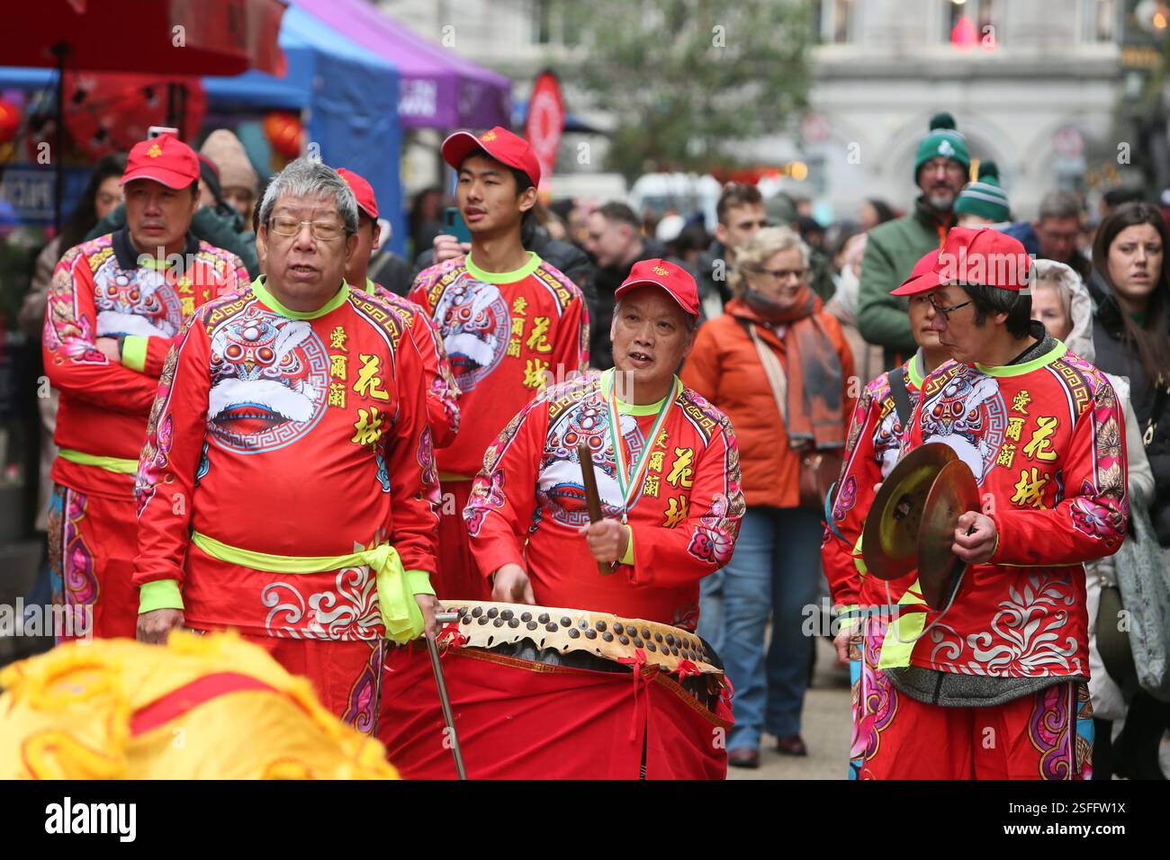 Dublin, Ireland - 09th February 2025 - Chinese performers in red ...