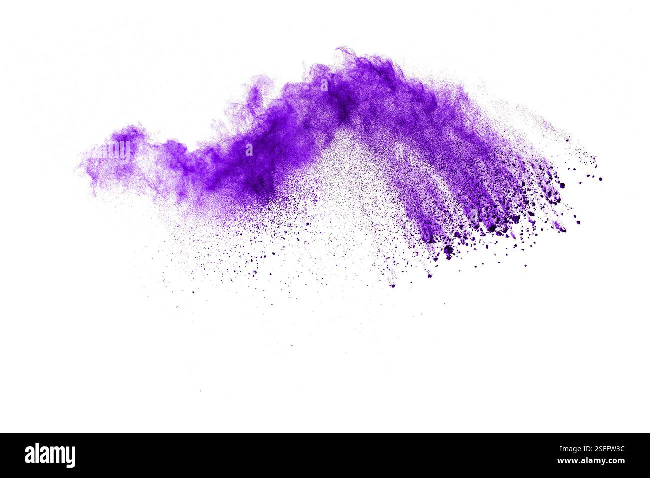 Purple cloud of powder is floating in the air Stock Photo - Alamy
