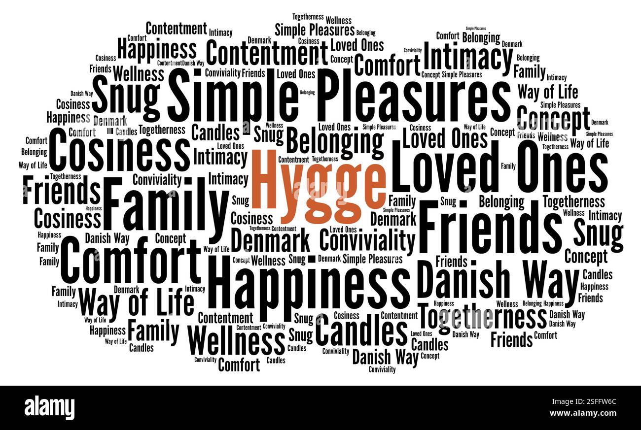 Hygge word cloud concept Stock Photo - Alamy