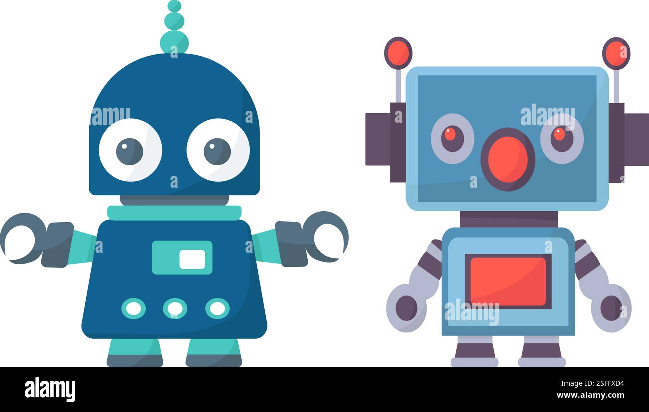 robot, android character white background isolated vector Stock Vector ...