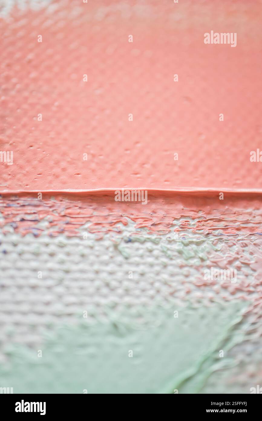 Subtle blending of pastel colors in an abstract oil painting depicting ...