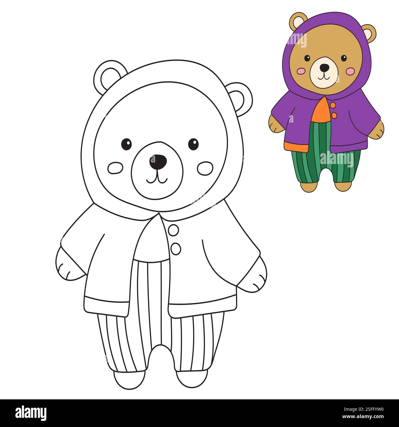 bear cub coloring book isolated vector Stock Vector Image & Art - Alamy