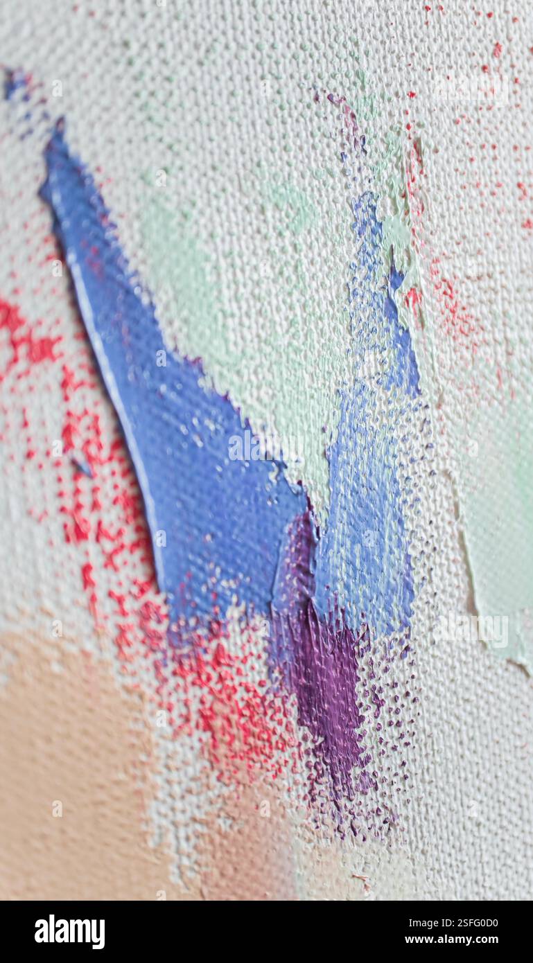 Colorful oil paint texture on canvas displaying vibrant hues and ...